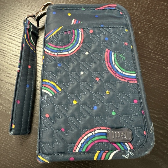 lug | Bags | Lug Tandem Zip Wallet In Blue Rainbow Pattern | Poshmark